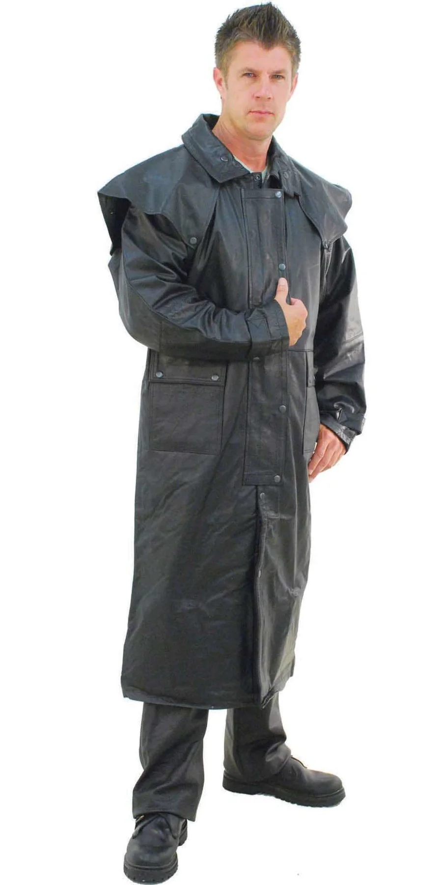Big And Tall Leather Duster - Free Shipping USA